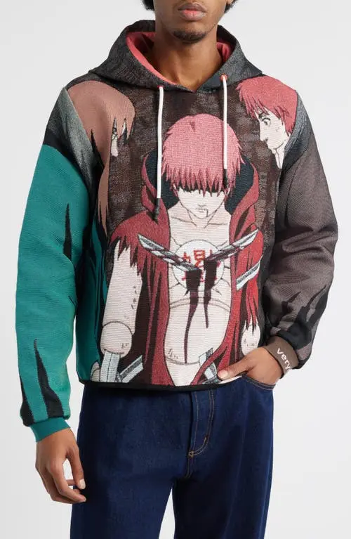 VERYRARE X Naruto Sasori Tapestry Knit Hoodie - Green