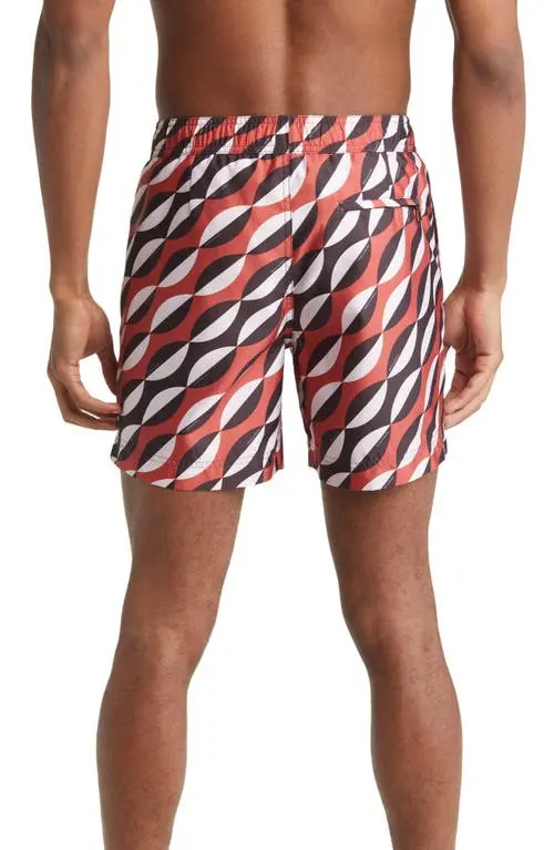 PRINCE & BOND Easton Printed Relaxed Swim Shorts