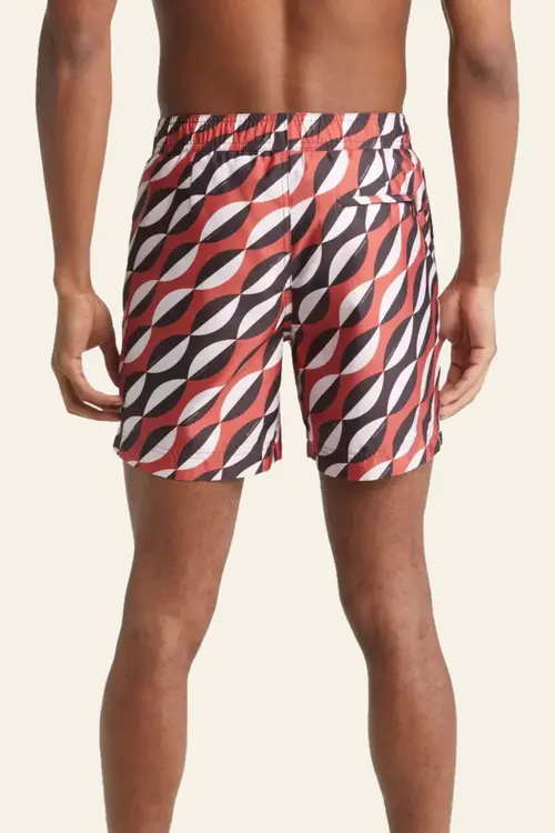 PRINCE & BOND Easton Printed Relaxed Swim Shorts