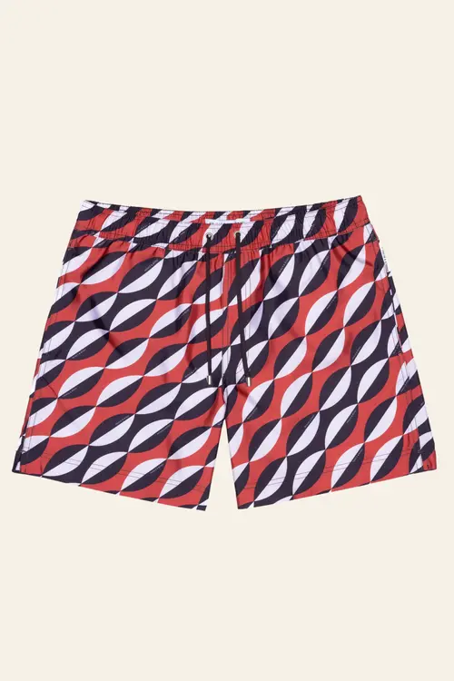 PRINCE & BOND Easton Printed Relaxed Swim Shorts