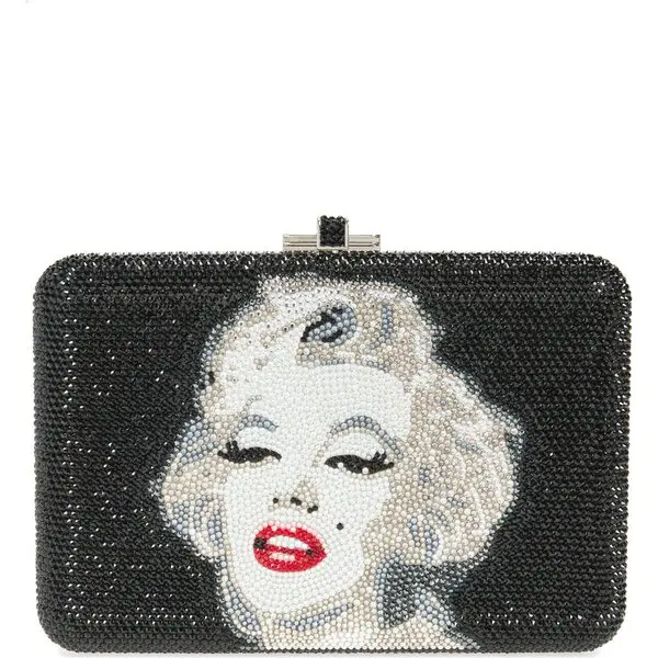 Judith Leiber Marilyn Slim Slide Clutch - Silver Jet Multi