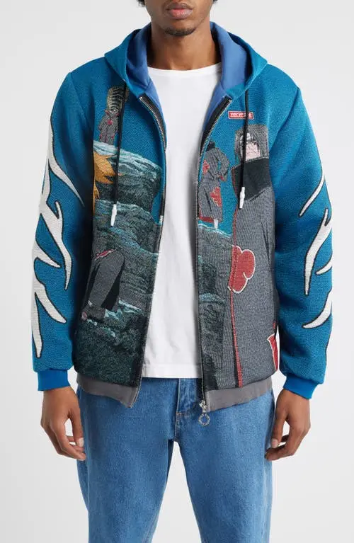 VERYRARE Akatsuki Graphic Zip-up Hooded Jacket - Blue