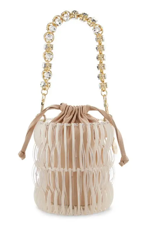 Judith Leiber Harper Clear Resin Handbag With Crystal Chain Top Handle - Clear/gold