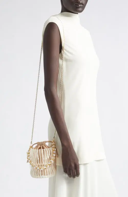 Judith Leiber Harper Clear Resin Handbag With Crystal Chain Top Handle
