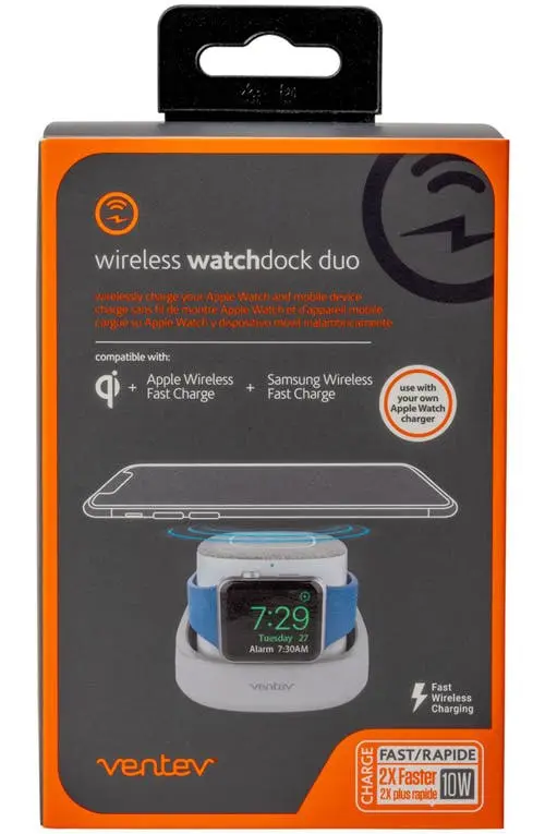 VENTEV 10w Wireless Watchdock Duo Charging Pad