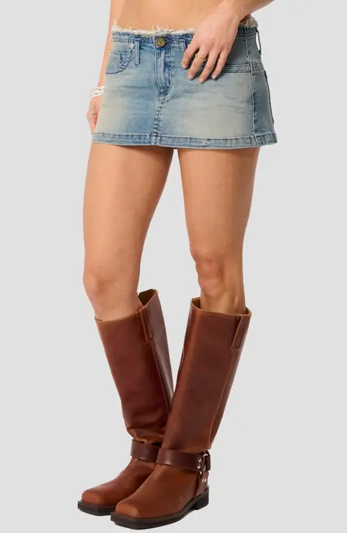Abrand Denim A Low Mini Denim Skirt