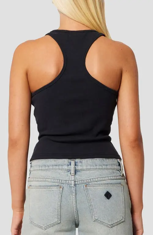 Abrand Denim Zip Front Bustier Tank