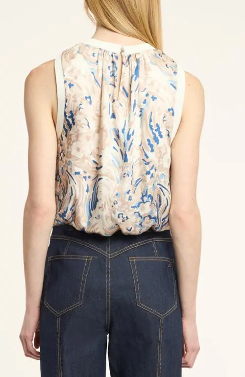 Cinq À Sept Sleeveless Top With Daisy Swirl Print