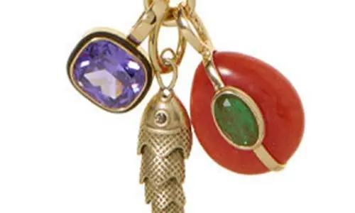 ROXANNE ASSOULIN Cubic Triple Charm Cord Pendant Necklace