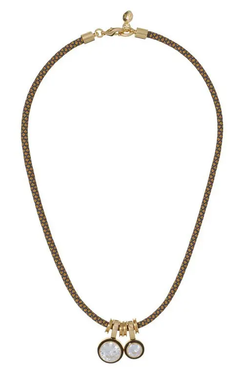 ROXANNE ASSOULIN Cubic Double Drop Cord Necklace