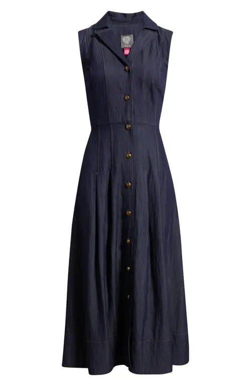 Vince Camuto Sleeveless Midi Dress With Button Detail