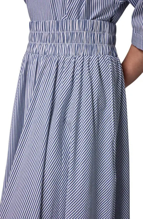 Donna Karan New York Stripe Stretch Cotton Maxi Skirt