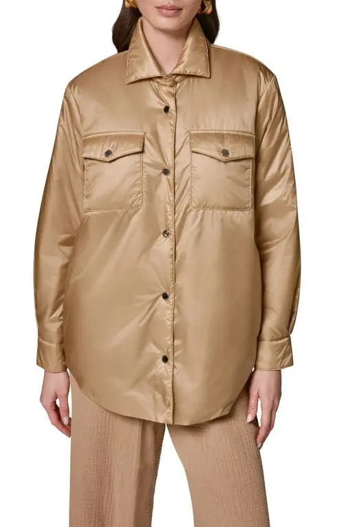 Donna Karan New York Snap Front Shirt Jacket - Fawn