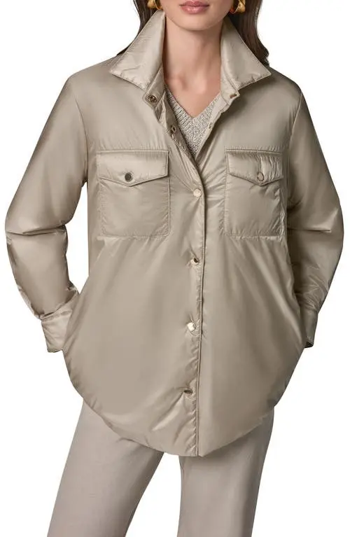 Donna Karan New York Snap Front Shirt Jacket - Sandstone