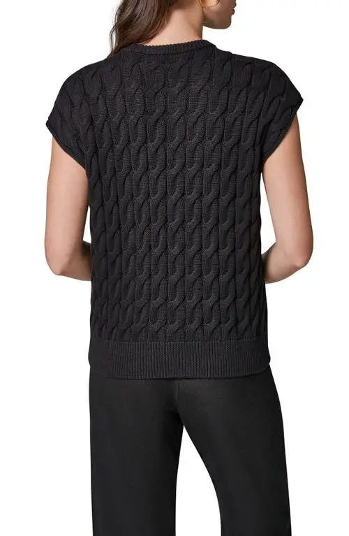 Donna Karan New York Extended Shoulder Cable Knit Cardigan - Black