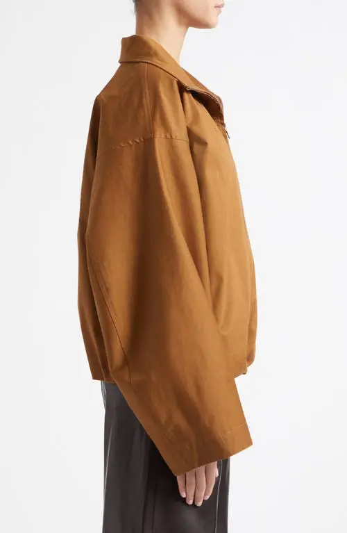 Nour Hammour François Oversized Stretch Cotton Bomber Jacket