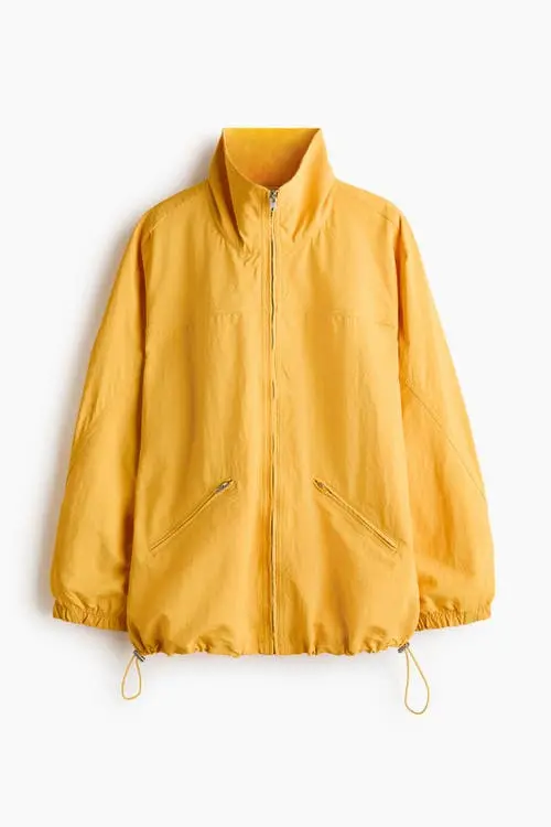 H&m Oversized Nylon Jacket - Yellow