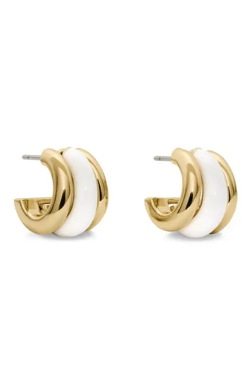 Kate Spade New York Tiny Twinkles Trio Huggie Hoop Earrings - White.
