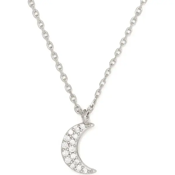 Kate Spade New York Pavé Moon Pendant Necklace - Clear/silver