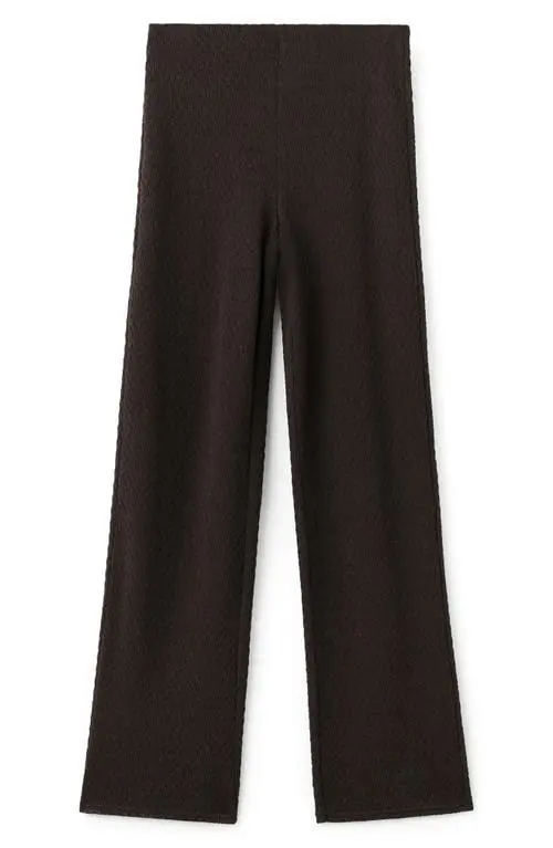 Mango Nati Textured Straight Leg Pants - Brown