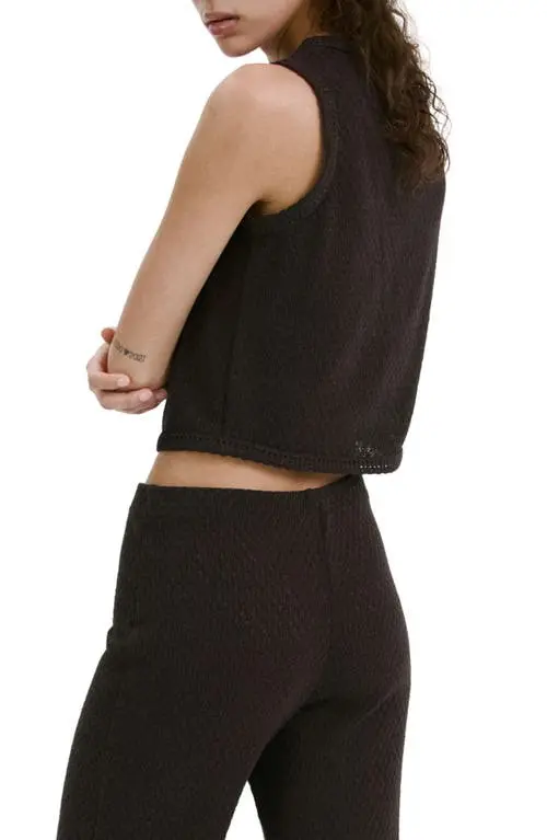 Mango Nati Sleeveless Knit Top - Dark Brown