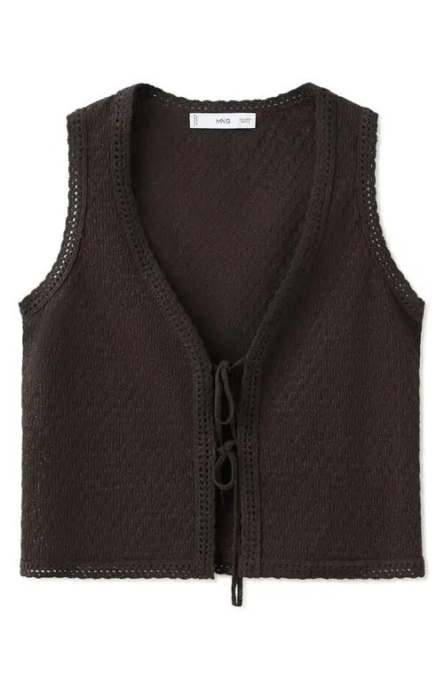 Mango Nati Sleeveless Knit Top - Dark Brown