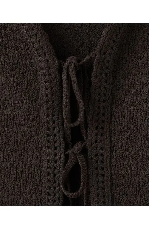 Mango Nati Sleeveless Knit Top - Dark Brown