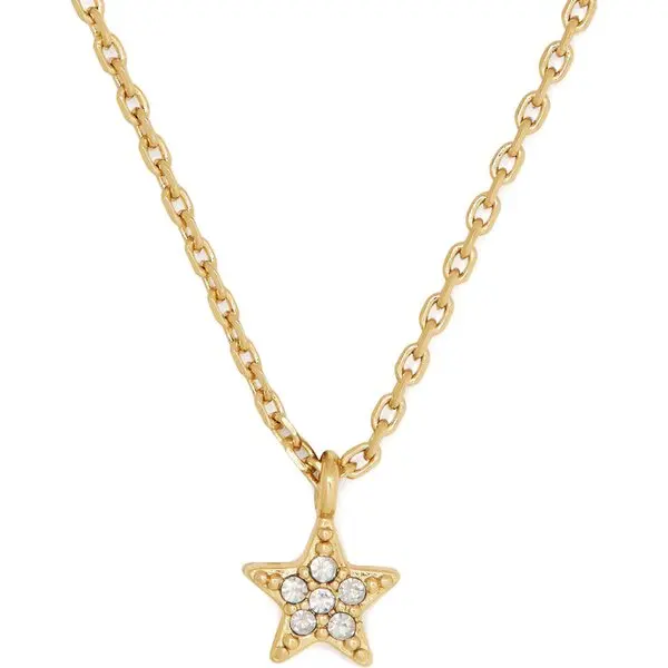 Kate Spade New York Mini Pavé Star Pendant Necklace - Clear/gold