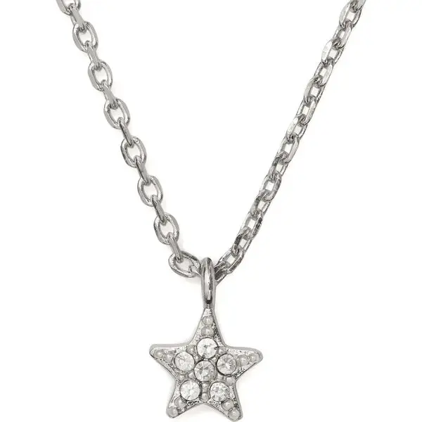 Kate Spade New York Mini Pavé Star Pendant Necklace - Clear/silver
