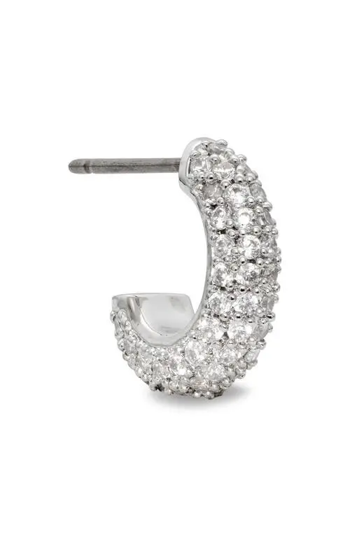 Kate Spade New York Pavé Cubic Zirconia Huggie Hoop Earrings - Clear/silver