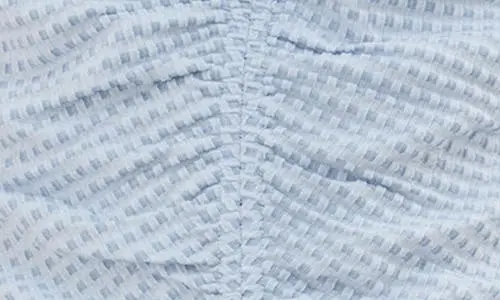Mango Micro Check Ruched Cotton Blend Top