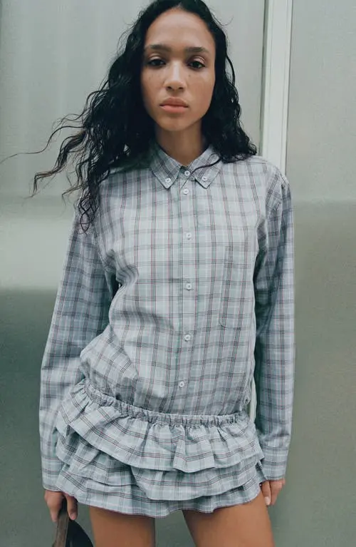 Mango Ruffled Check Shorts