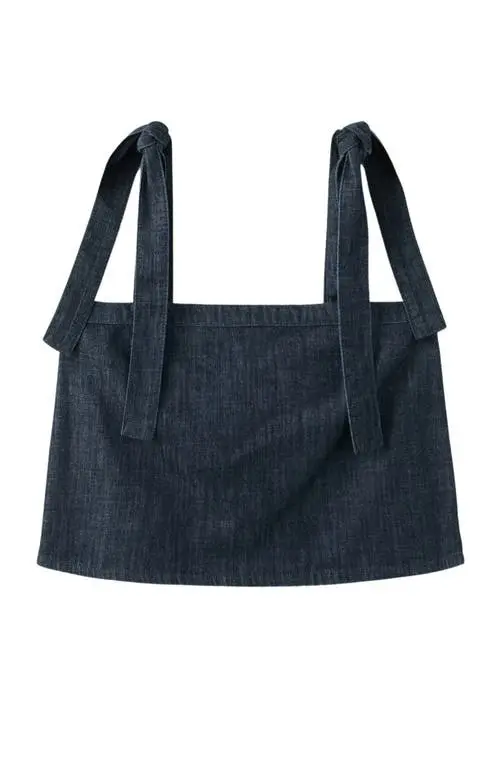Mango Calonge Denim Top With Tie Straps