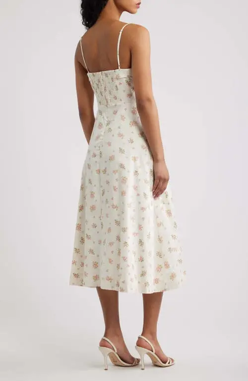 Mango Ditsy Floral A-line Midi Dress