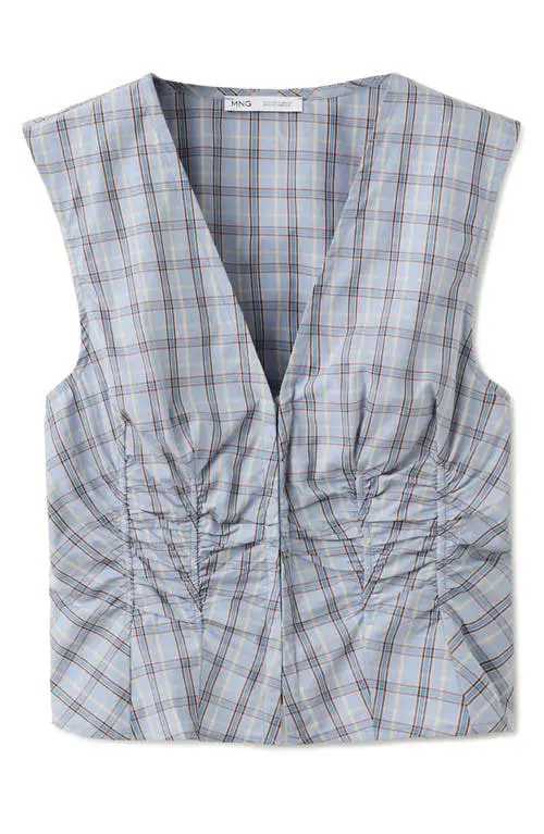 Mango Ruched Sleeveless Top