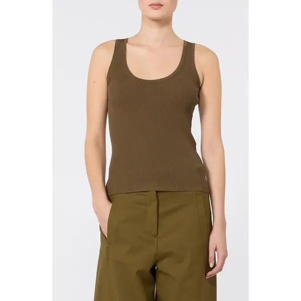 Max Mara Ribbed Sweater Tank - Mud