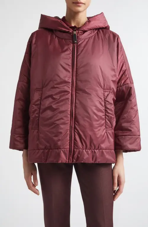 Max Mara Oversize Water Repellent Hooded Puffer Jacket - Red