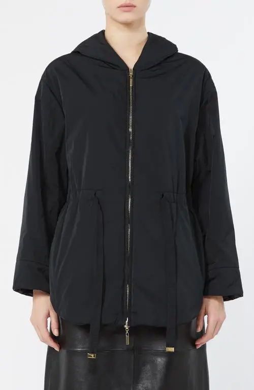 Max Mara Charme Water Repellent Hooded Jacket - Black