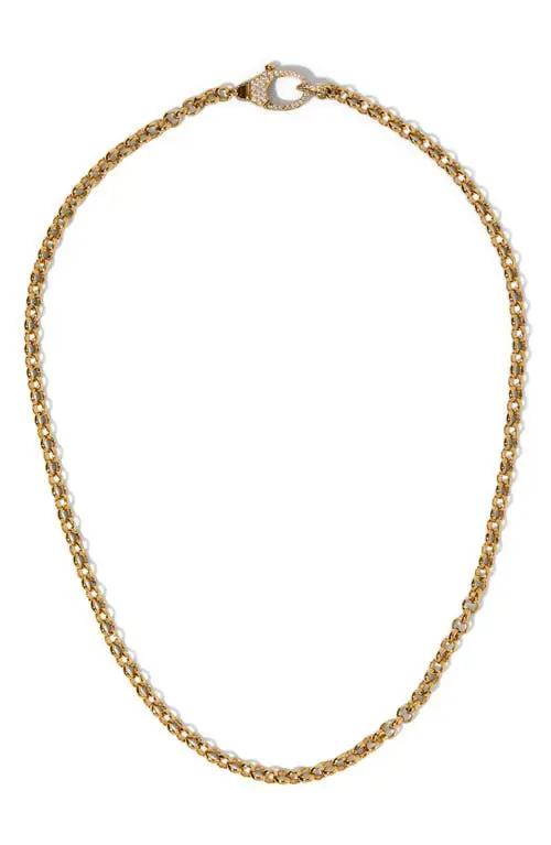 Nadri Gemini Pavé Clasp Link Chain Necklace - Gold