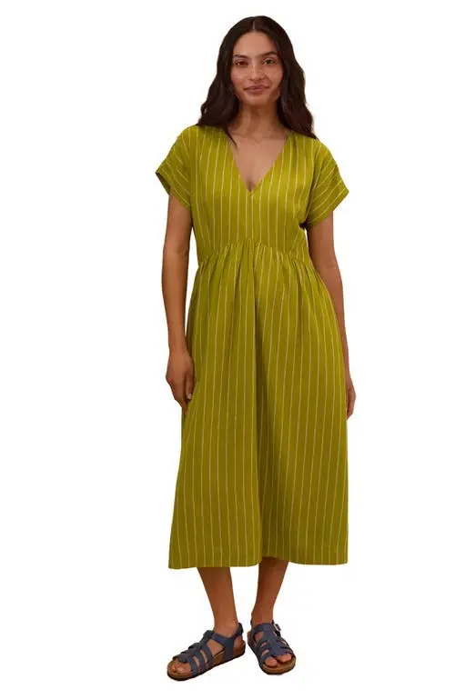 CELTIC & CO. V-neck Striped Midi Dress