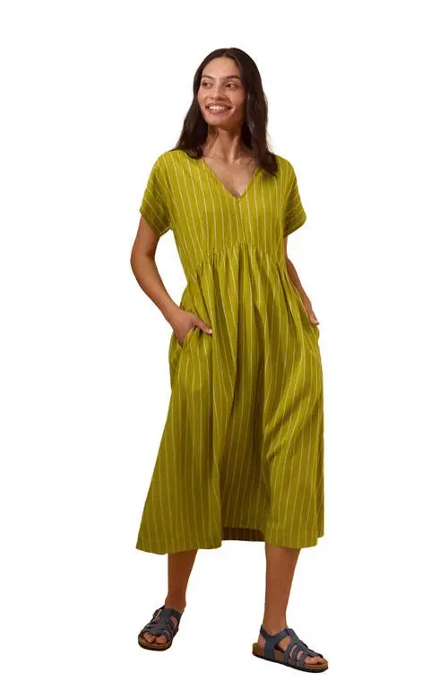 CELTIC & CO. V-neck Striped Midi Dress