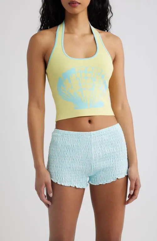 KULANI KINIS Shell Knit Halter Tank Top - Sunshell