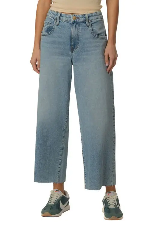 Kut From The Kloth Gwen Raw Hem High Waist Crop Slouchy Wide Leg Jeans - Well