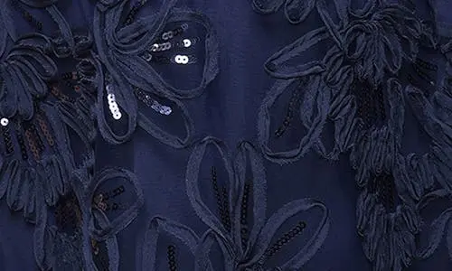 Alex Evenings Embroidered Sequin Soutache A-line Midi Dress