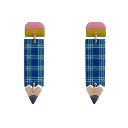 HALLMARK Acrylic Plaid Pencil Earrings