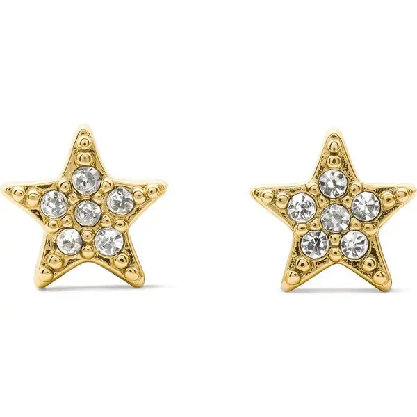 Kate Spade New York Pavé Mini Star Stud Earrings - Clear/gold