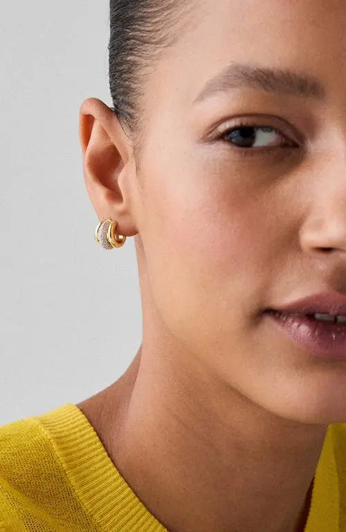 Kate Spade New York Tiny Twinkles Pavé Trio Huggie Hoop Earrings