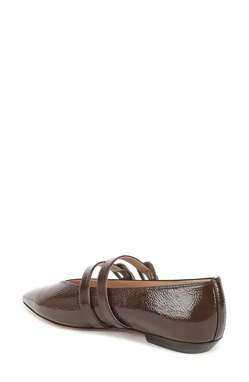 Veronica Beard Bancroft Pointed Toe Mary Jane Flat - Espresso Leather