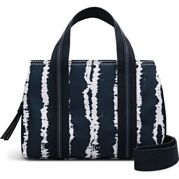 RADLEY Halley Rowtie Dye Stripe Ziptop Satchel Bag - Naval