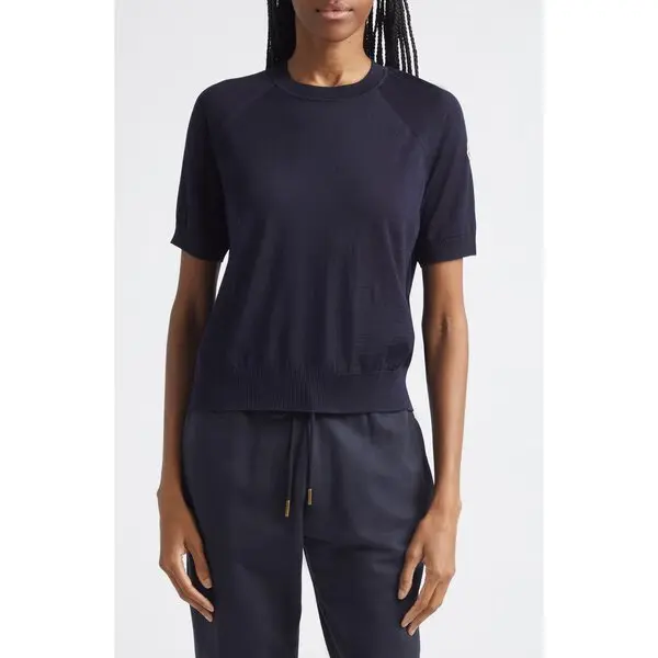Moncler Raglan Sleeve Crewneck Top - Blue
